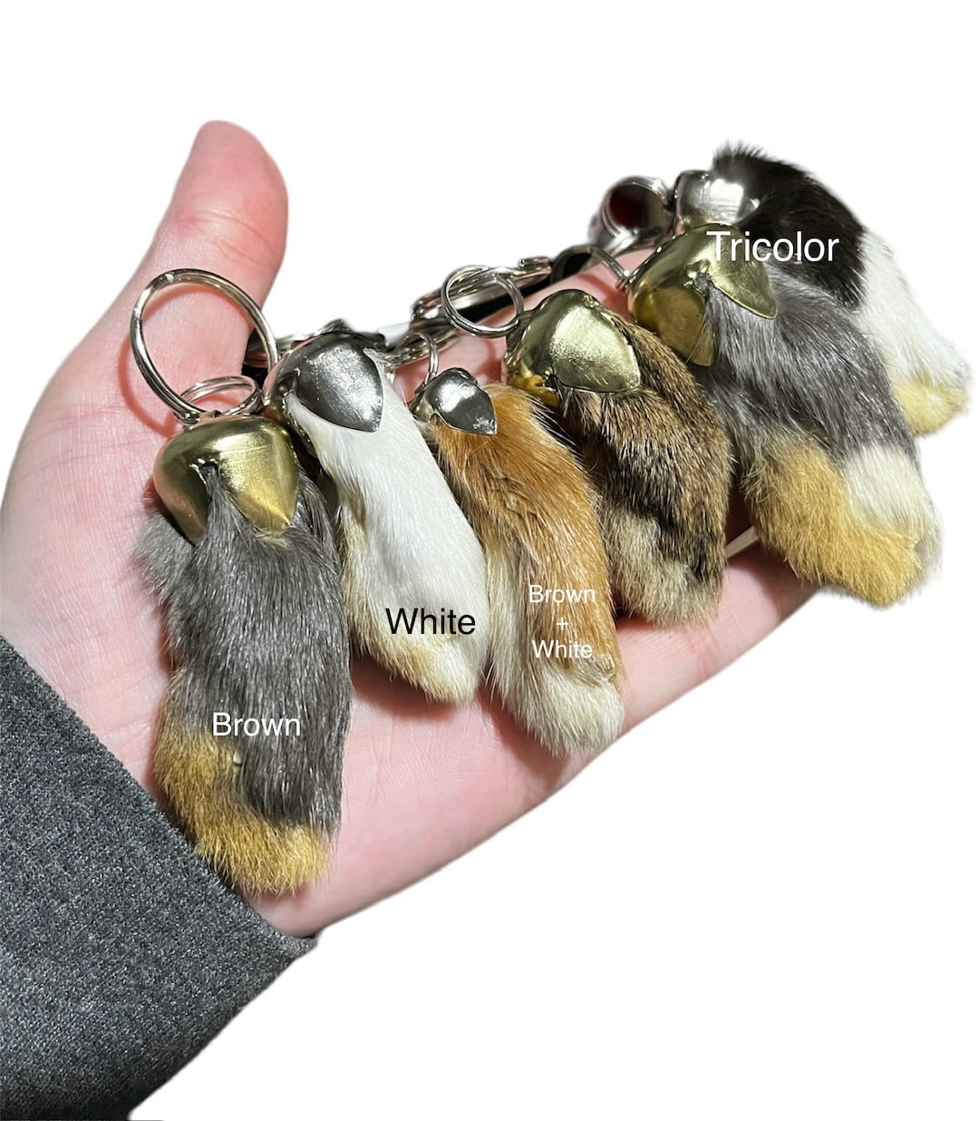 Lucky Rabbit Foot Keychain: NATURAL or COLORFUL, Real Taxidermy, Cute ...