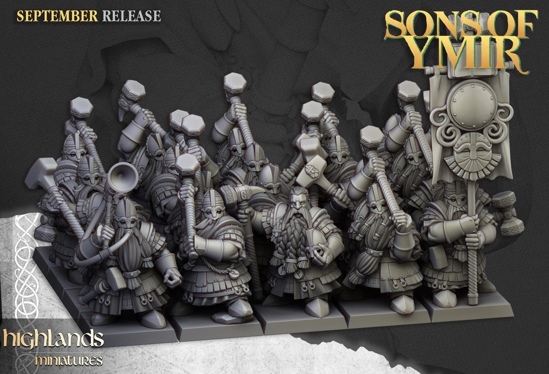 Fantasy Dwarfs DWARF KINGSGUARD UNIT of Sons of Ymir by Highland ...