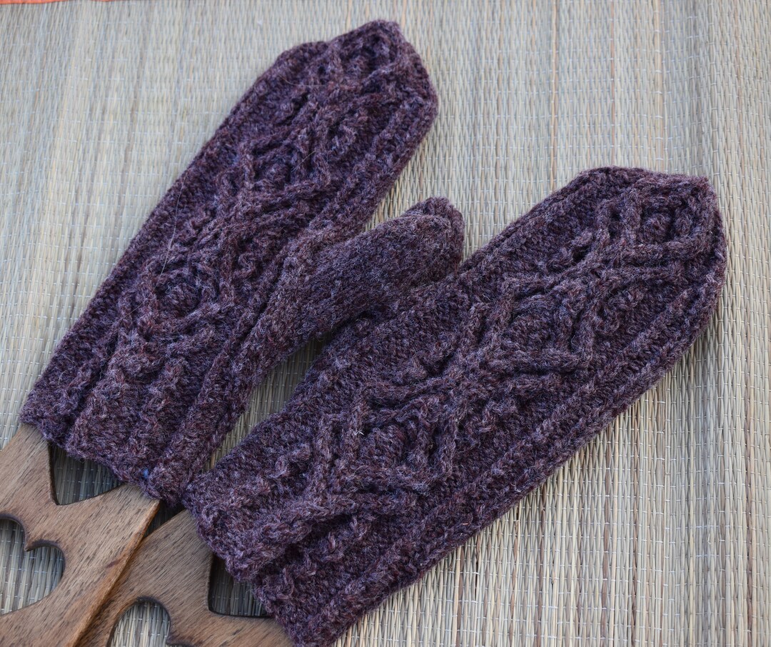 Knit Thick Warm Mittens Knitted Wool Mittens Natural Wool - Etsy