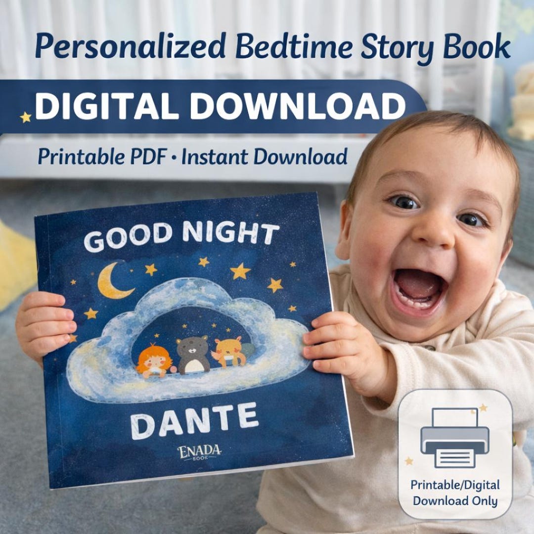 Personalized Bedtime Story Book for Kids, Custom Name Goodnight Book ...