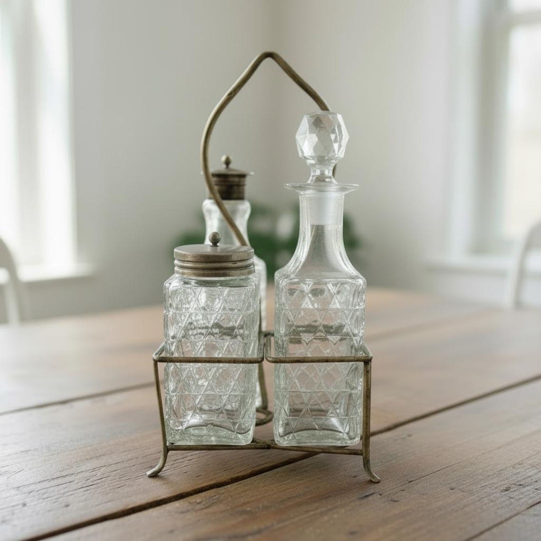 Antique Cruet Set - Etsy