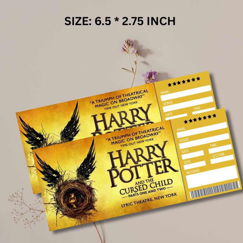 Editable Cursed Child Surprise Ticket Template, Event Gift Ticket ...