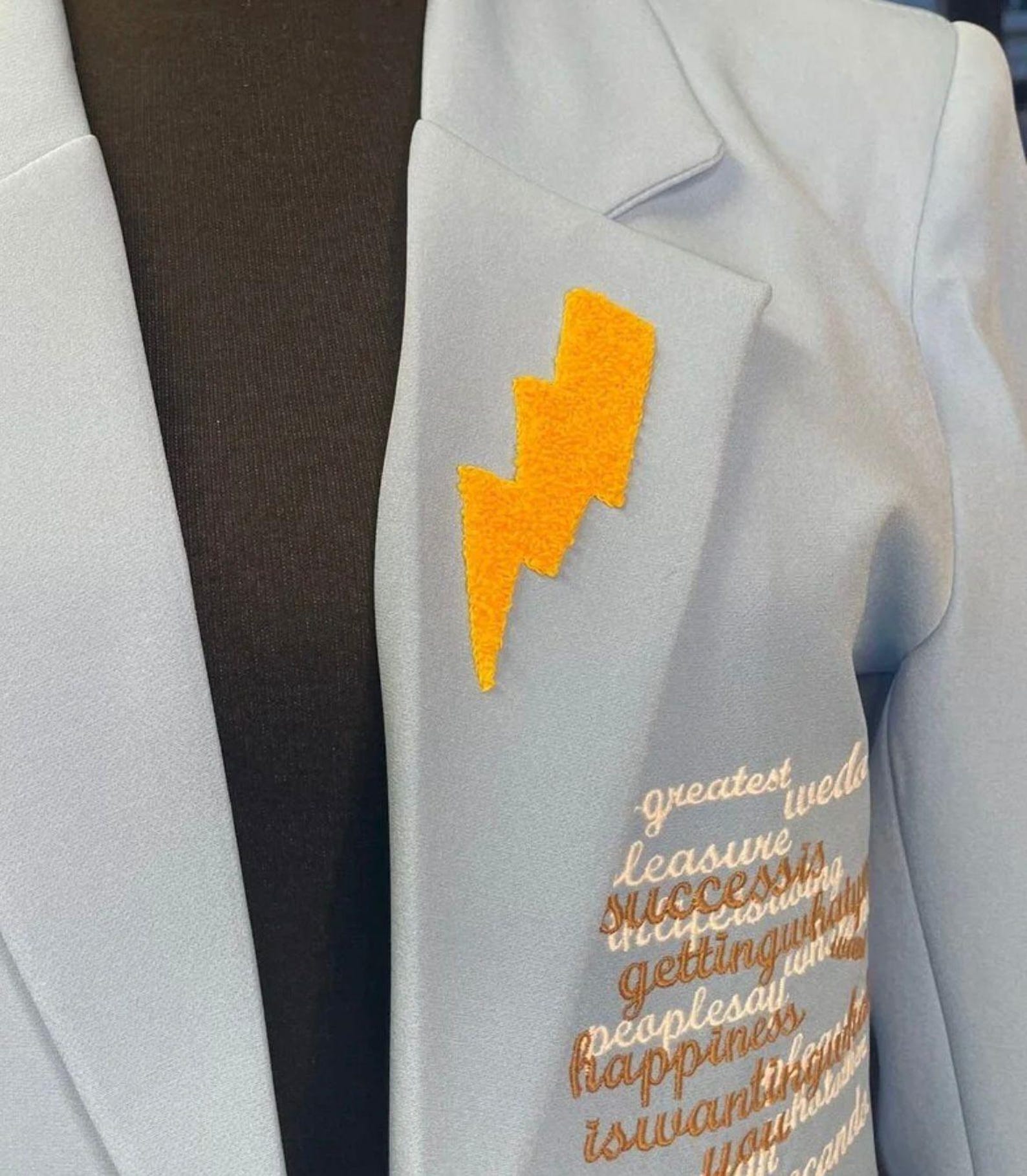 Hand Embroidered Statement Blazer Jacket – Artistic Patchwork Blazer ...