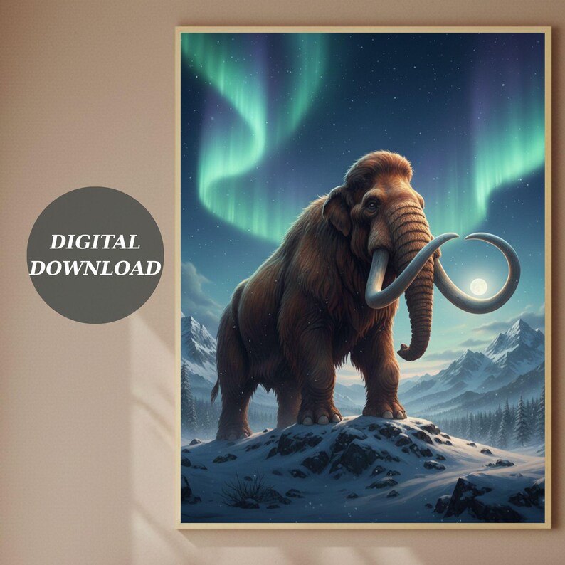 Woolly Mammoth Art | Prehistoric Nature Print (DIGITAL DOWNLOAD). - Etsy