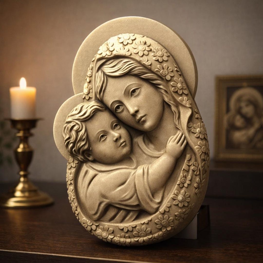 Virgin Mary 3D Model STL File | Printable Figurine (digital Download ...