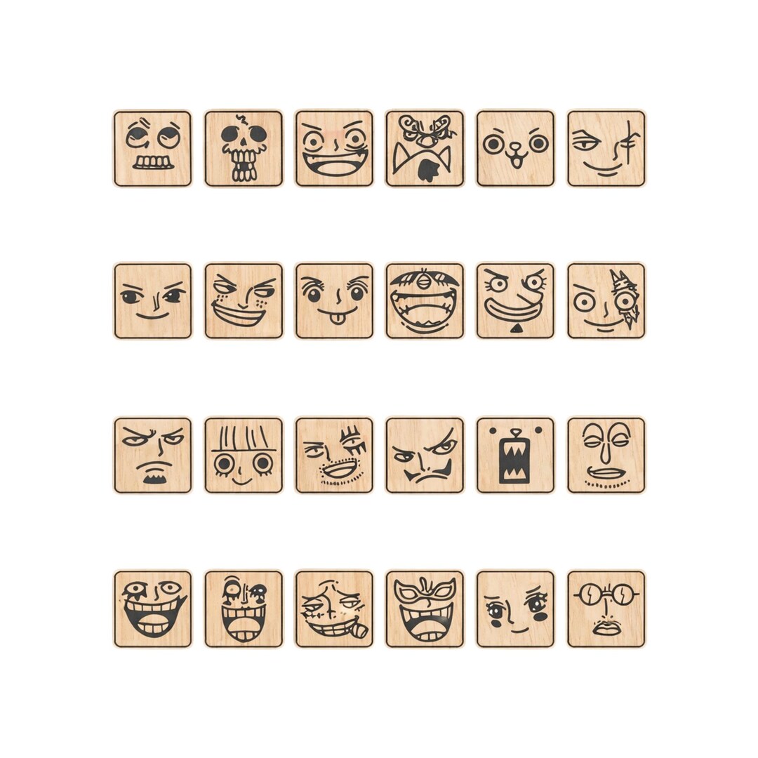 24 Anime Face Coasters Laser Cut Pack | Coaster Set With Storage Box ...