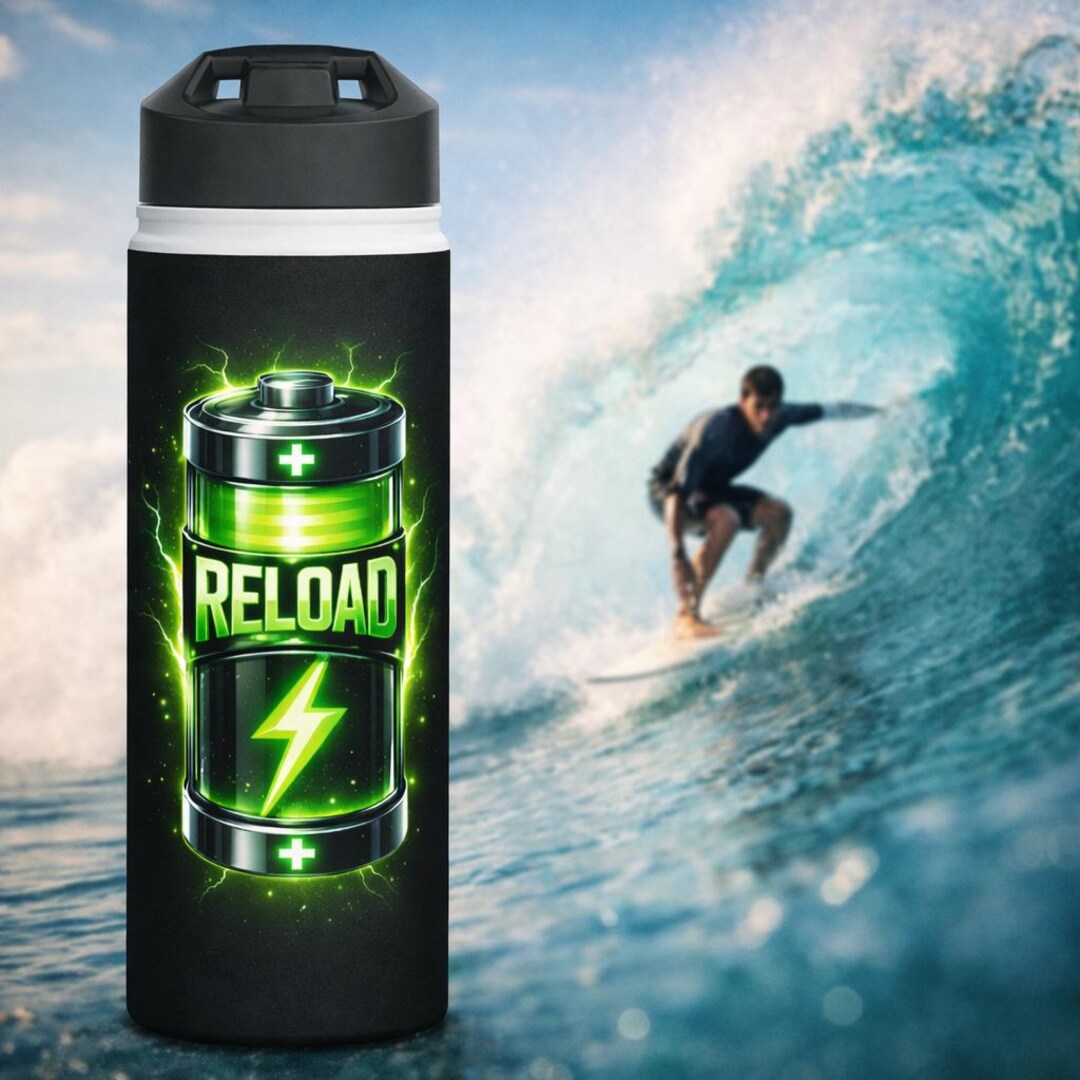 RELOAD Stainless Steel Water Bottle | Gym Motivation Drink Bottle ...