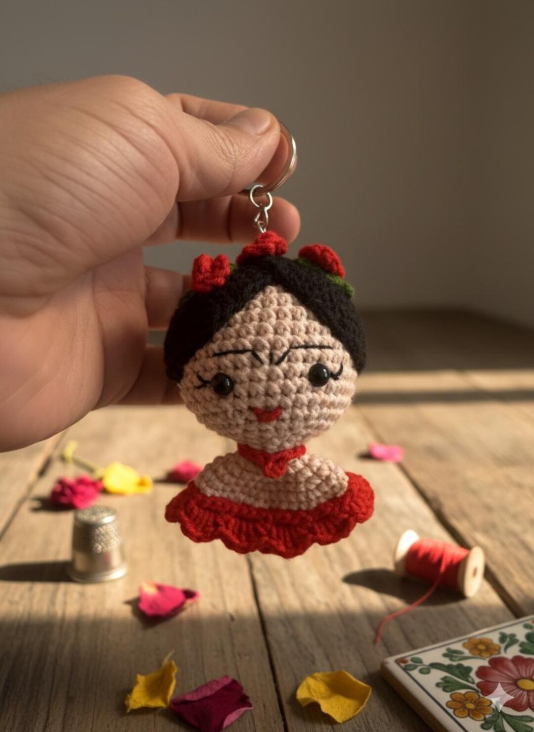 Frida Kahlo Amigurumi, Charm Stroller Toy, Frida Kahlo Keychain, Car ...
