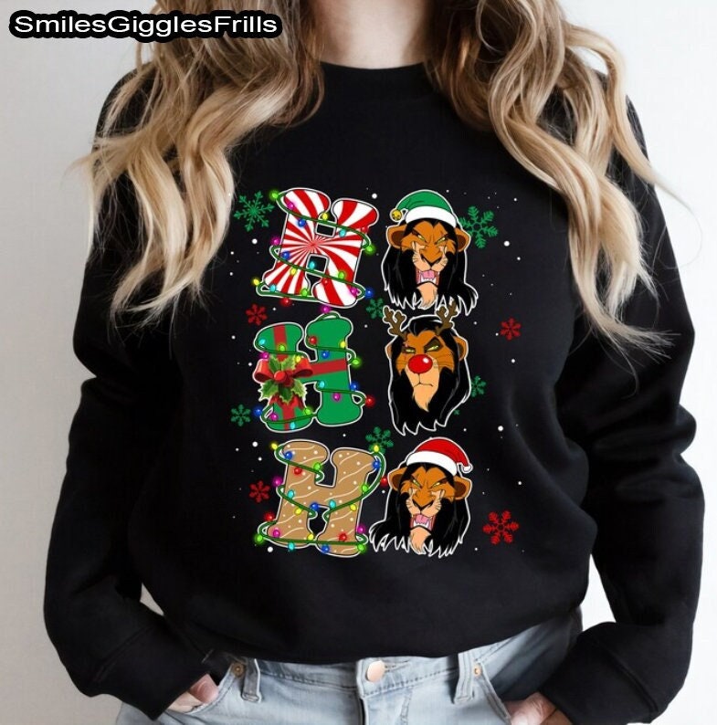 Disney Scar The Lion King Christmas Lights Sweatshirt sold by George ...