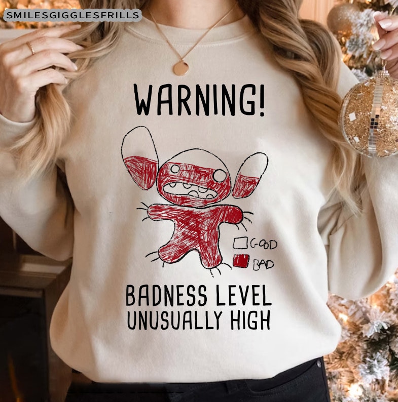 Disney Stitch Day Warning Badness Level Shirt sold by FloralX | SKU ...