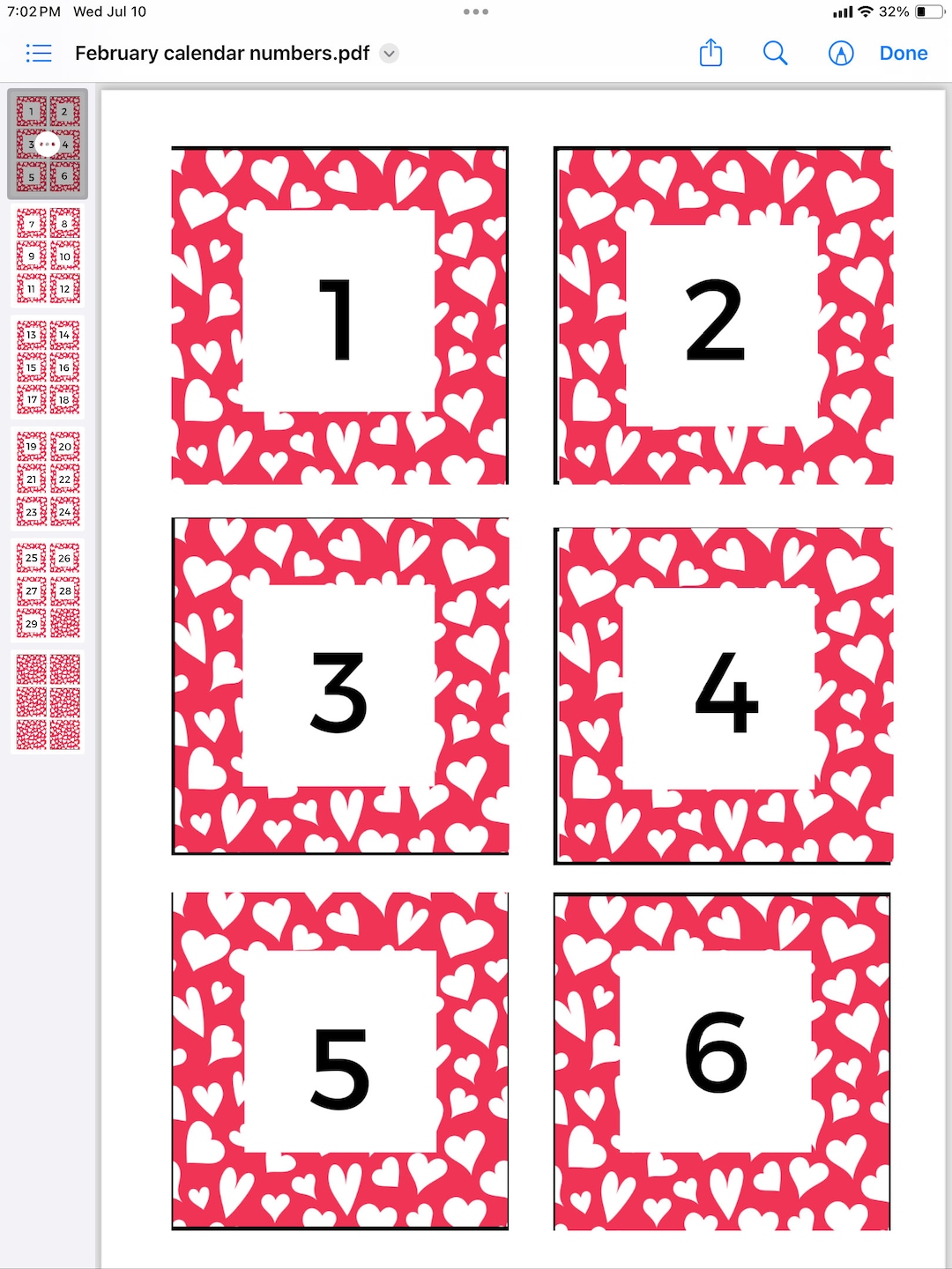February Calendar Numbers Valentines Classroom - Etsy