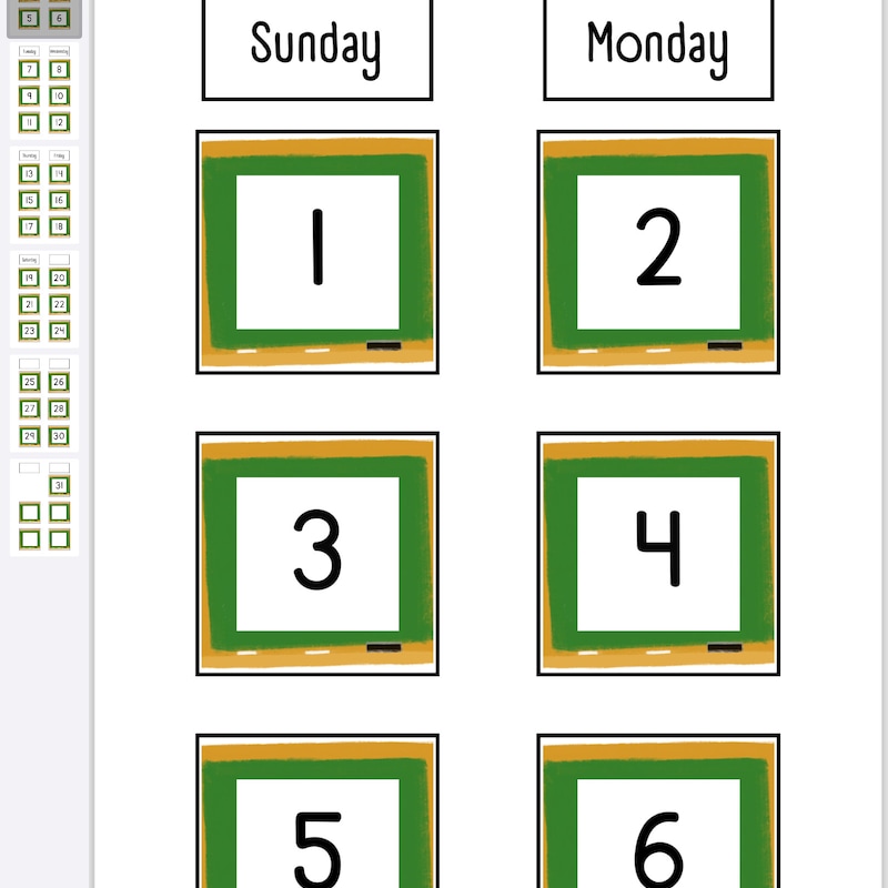 Chalkboard Calendar - Etsy