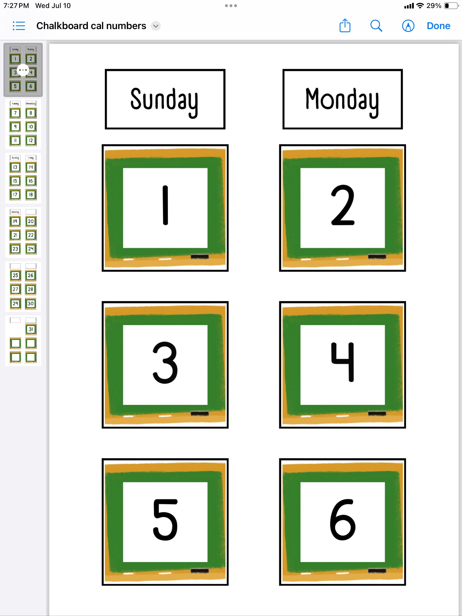 Chalkboard Calendar Numbers Classroom - Etsy
