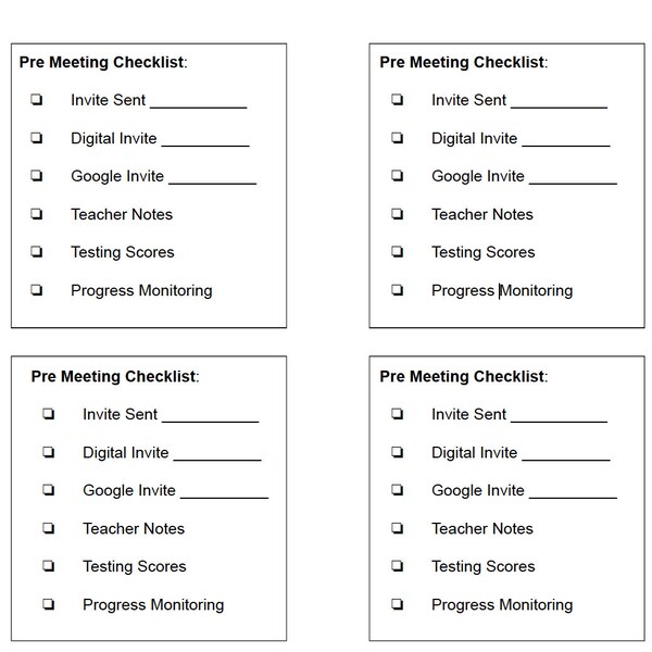 Iep Meeting Checklist - Etsy