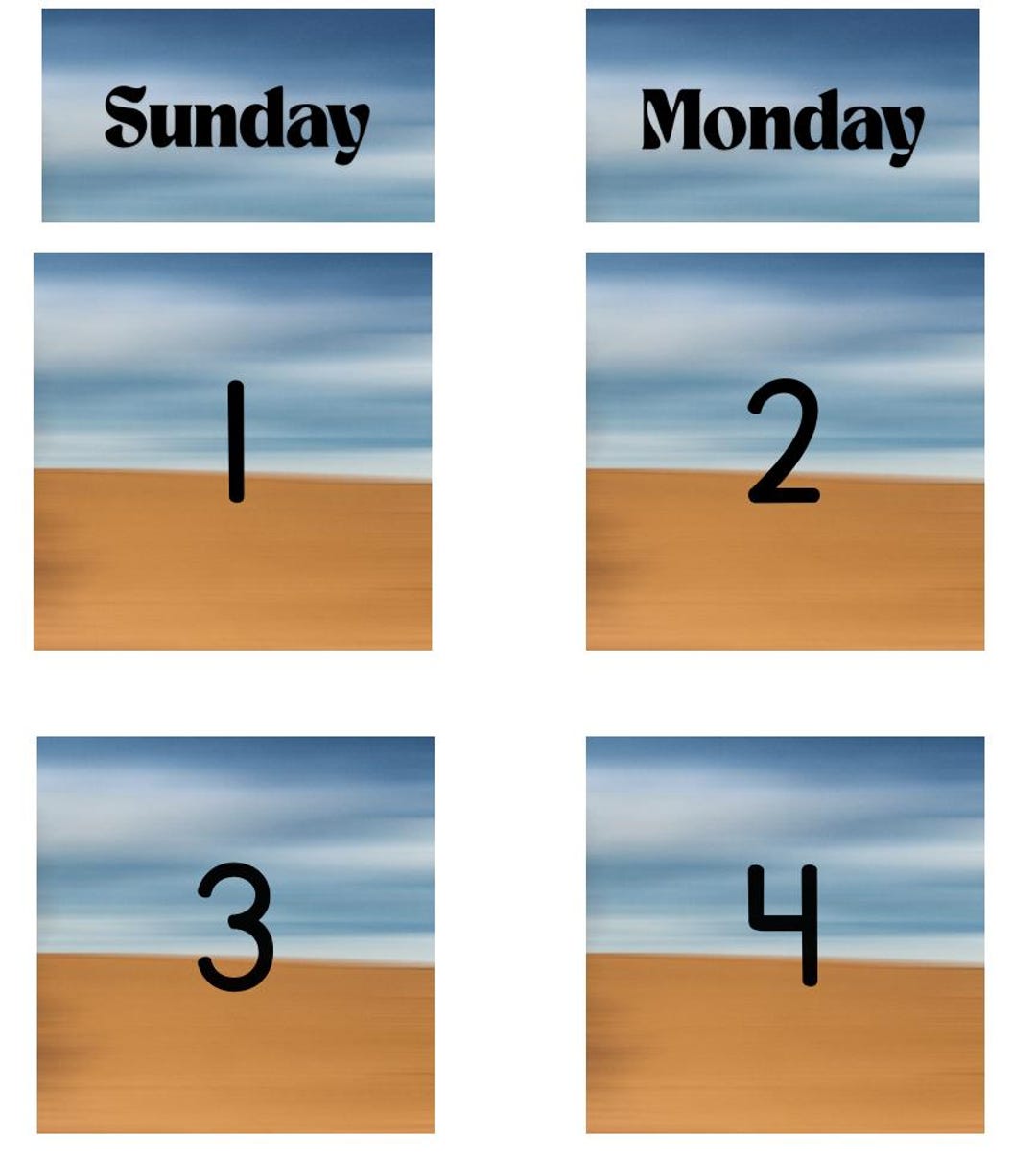 Beach Calendar Numbers Classroom - Etsy