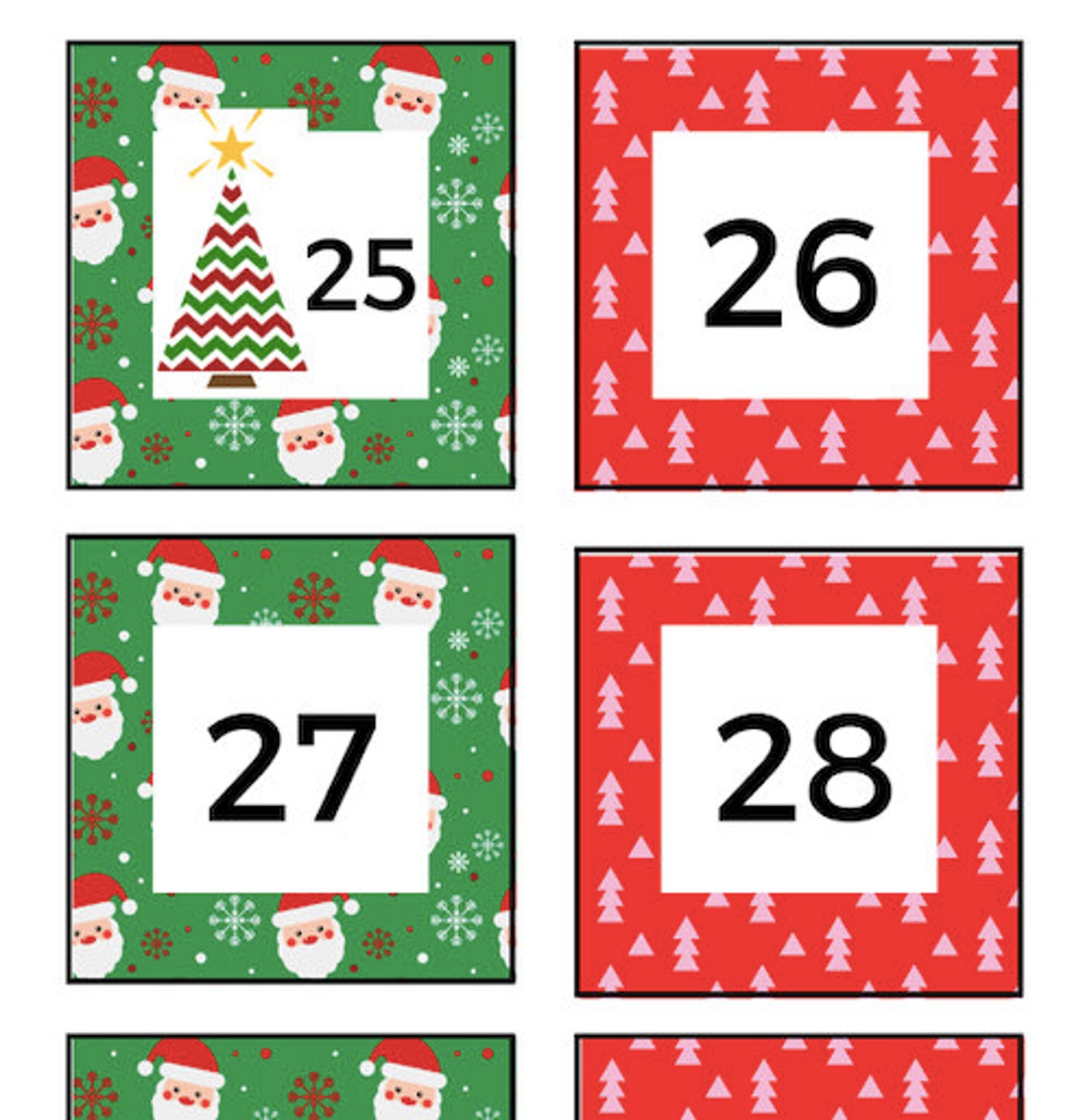 December Calendar Numbers Christmas Classroom - Etsy Canada