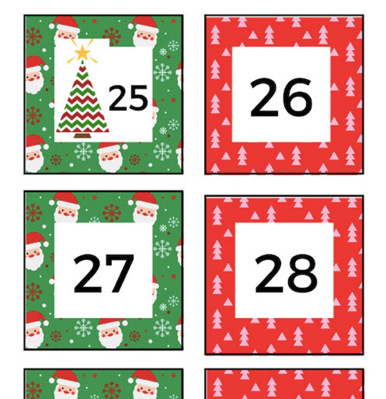 December Calendar Numbers Christmas Classroom - Etsy Canada