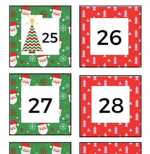 December Calendar Numbers Christmas Classroom - Etsy Canada