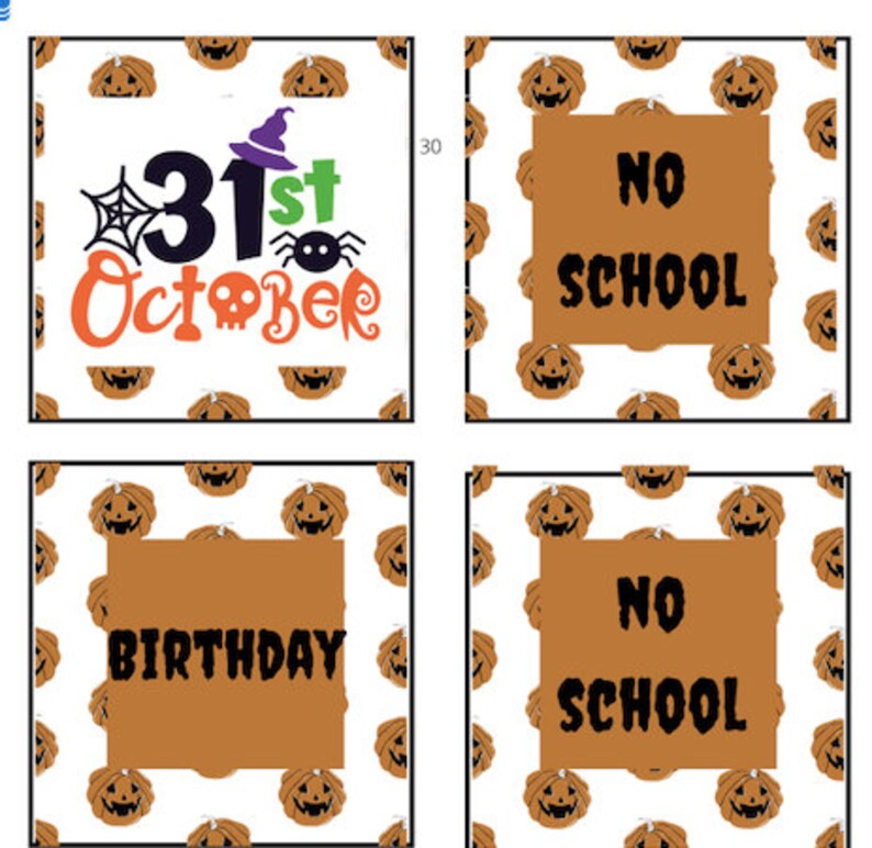 Números del calendario de octubre Aula de Halloween - Etsy México