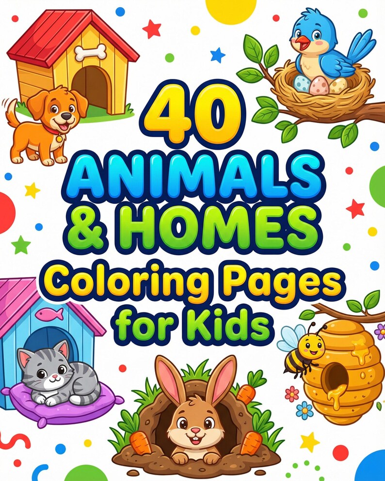 40 Animal Homes Coloring Pages for Kids | Preschool Early Learning ...
