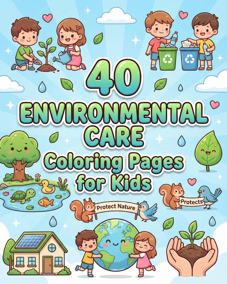 Environmental Care Coloring Pages for Kids | 40 Preschool Early ...