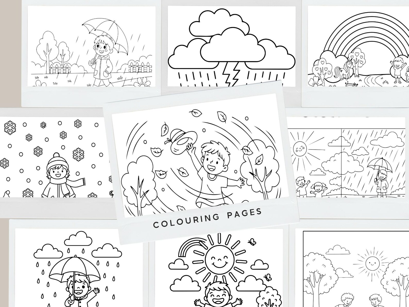 Weather Coloring Pages for Kids | Preschool Learning (PDF) | Instant ...