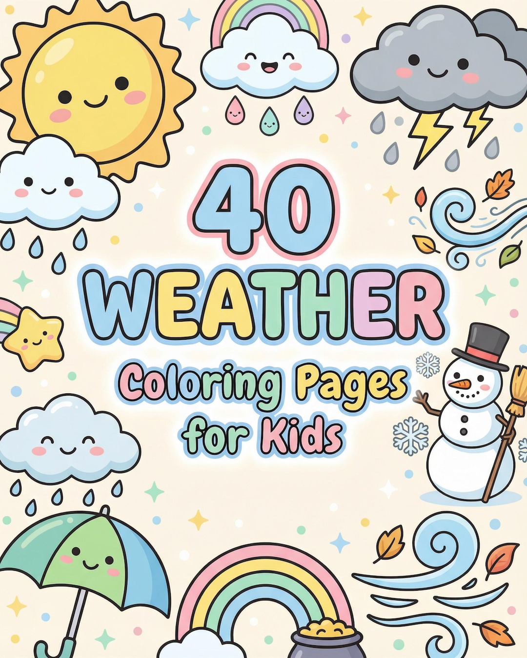Weather Coloring Pages for Kids | Preschool Learning (PDF) | Instant ...