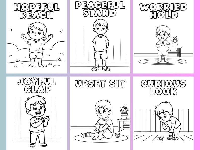 Feelings and Emotions Coloring Pages for Kids | Preschool Activity ...