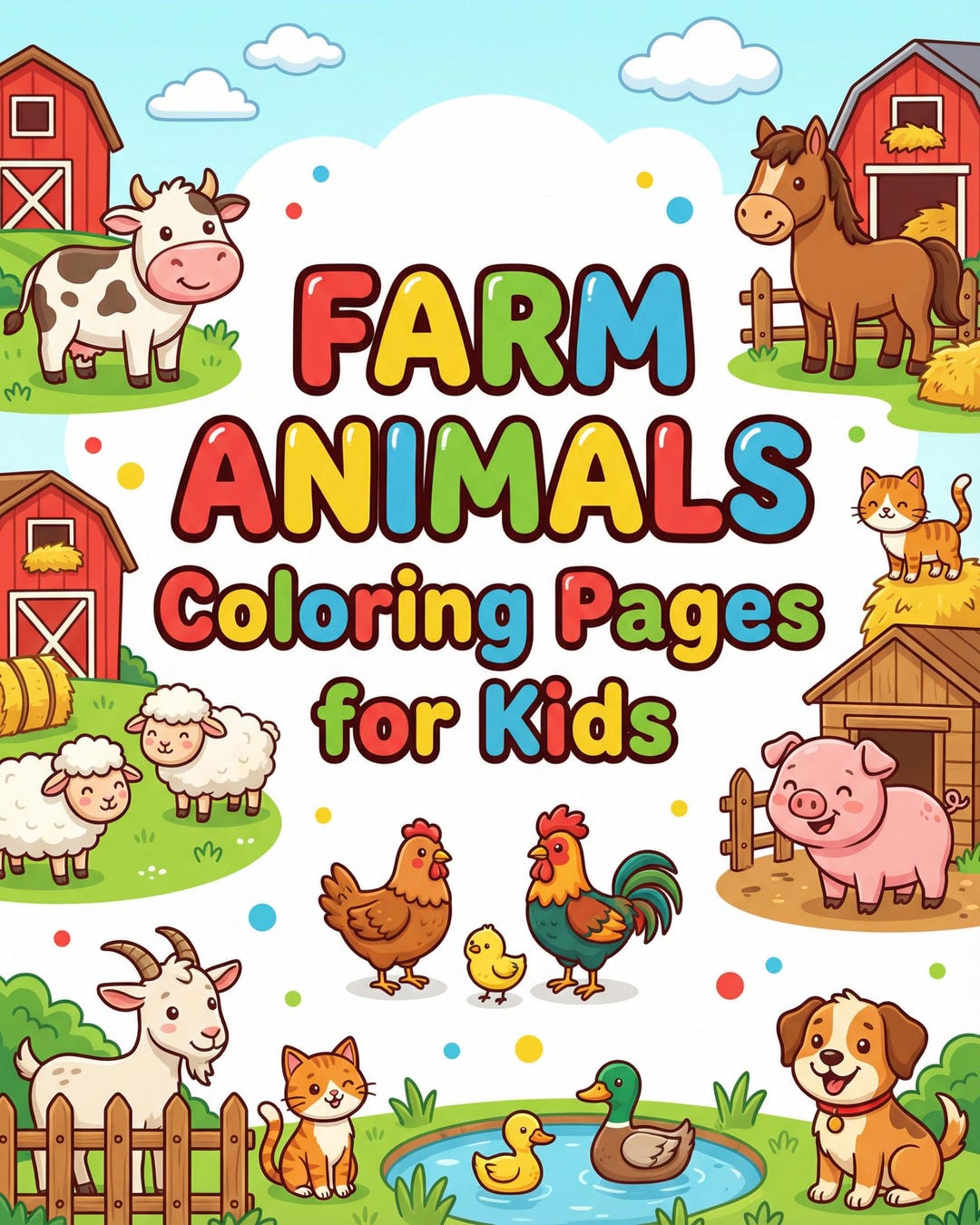 40 Farm Animals Coloring Pages for Kids | Preschool Learning Printable ...