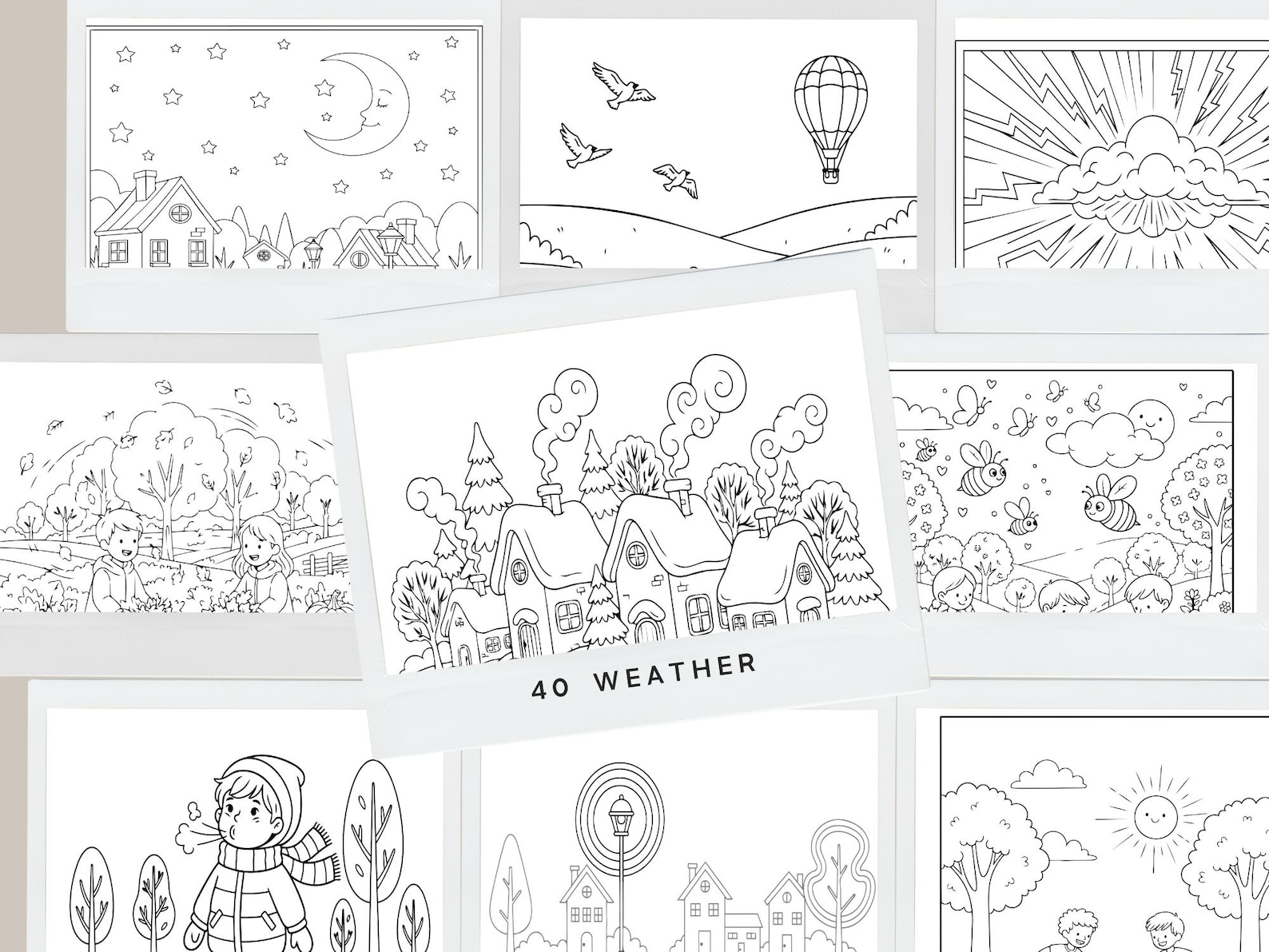 Weather Coloring Pages for Kids | Preschool Learning (PDF) | Instant ...