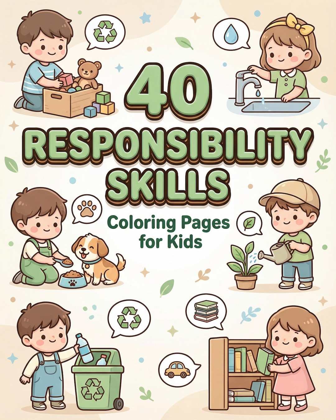 40 Responsibility Skills Coloring Pages for Kids | Early Learning ...