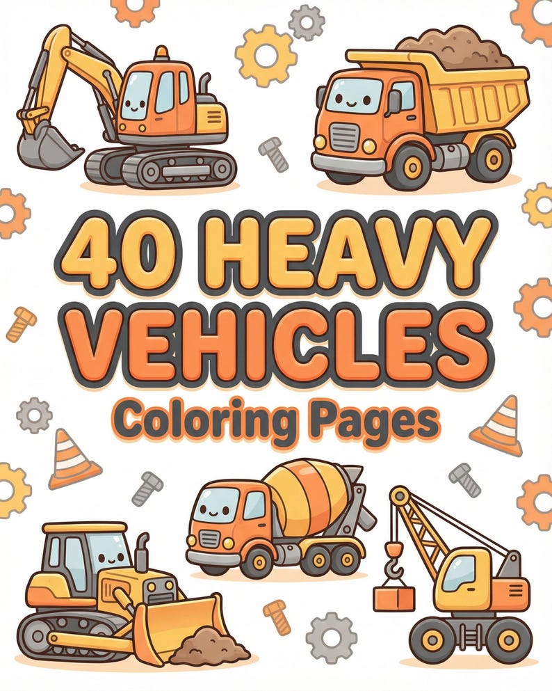 40 Heavy Vehicles Coloring Pages | Preschool Resource Printable PDF ...