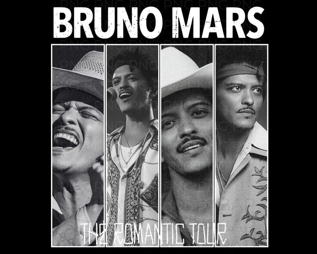 Bruno Mars The Romantic Tour 2026 File PNG Download digitale, pronto ...
