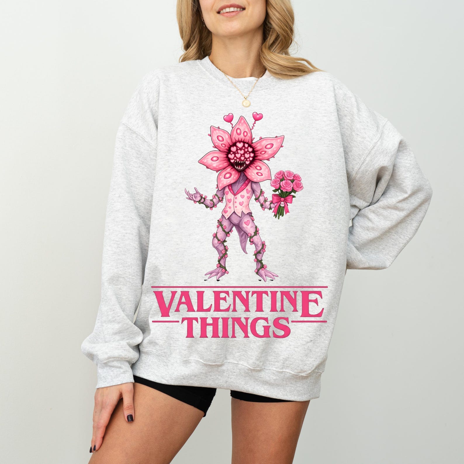 Pink Stranger Valentine Monster PNG, Funny Upside Down Love Heart ...