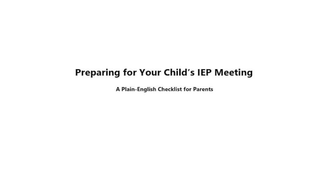 IEP Meeting Checklist for Parents Early Intervention & Preschool Guide ...