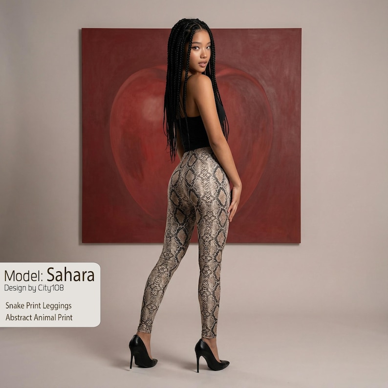 Snake Print Leggings, High Stretch Yoga Wear, Sculpting Fit - Etsy