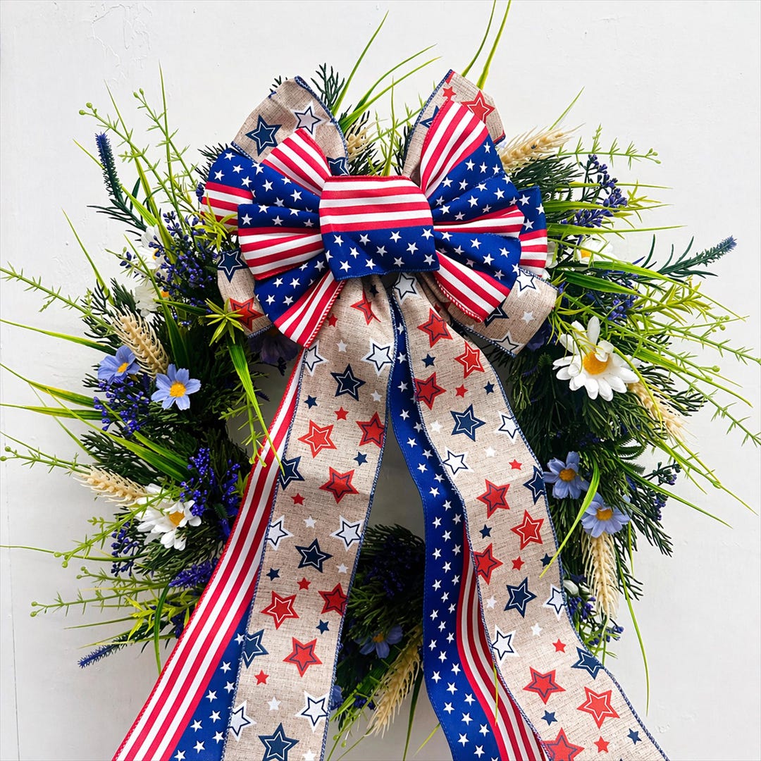 USA 250th Anniversary Patriotic Wreath for Front Door, 4th of July ...