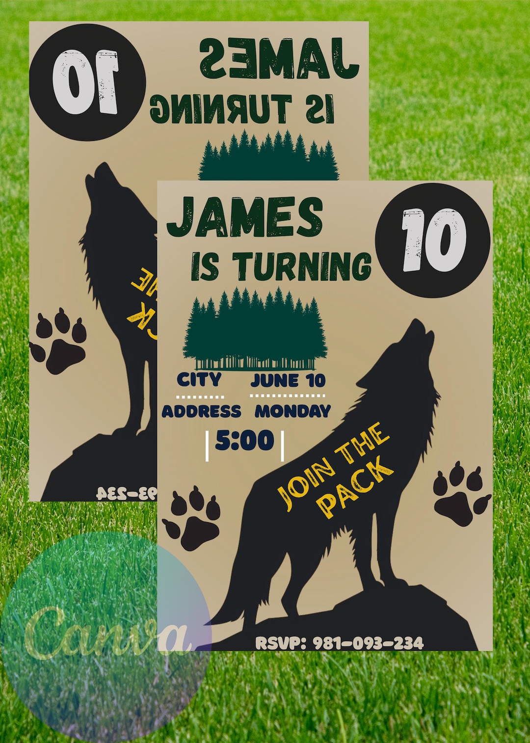 Werewolf Birthday Invitation – Printable and Editable Wolf Party Invite ...