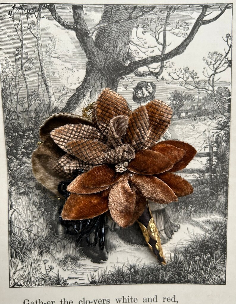 Chocolate Textures - Nosegay, Tussie Mussie, Corsage Pin, Bridal Gift ...