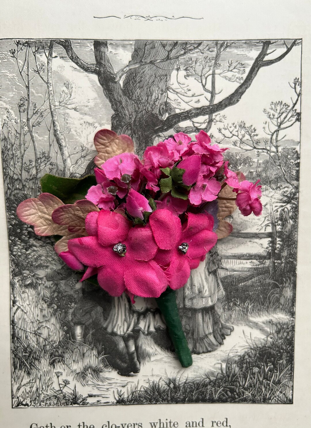 Pink Party - Nosegay, Tussie Mussie, Corsage Pin, Bridal Gift, Gift ...