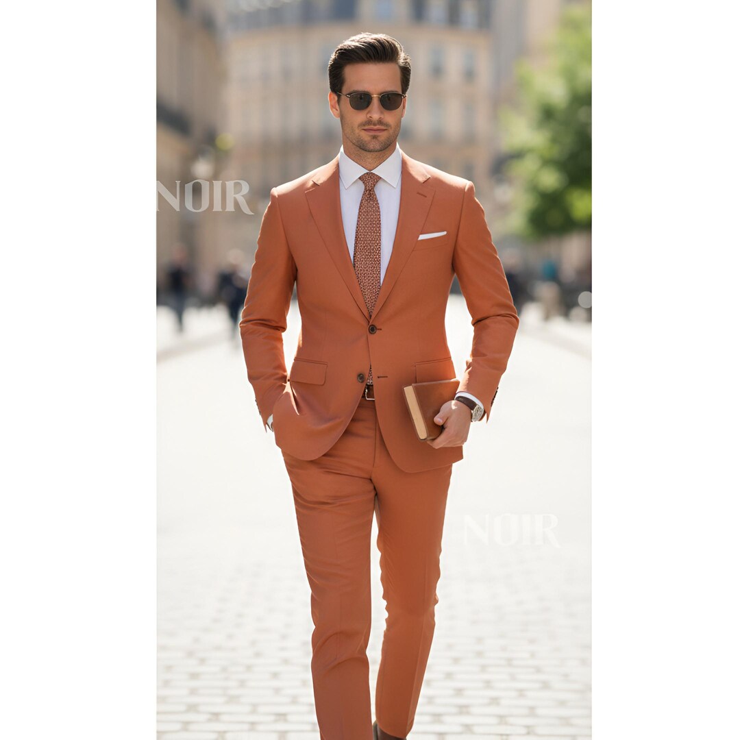 Rust Orange Men’s Suit | Groom Wedding Suit Trauanzug Herren Costume ...