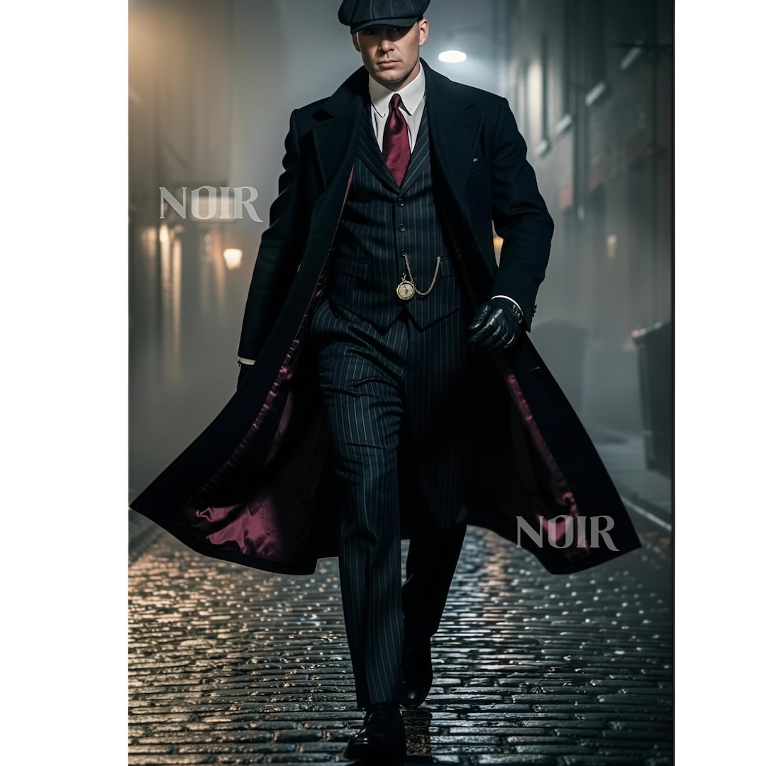 Black Vintage Men’s Long Coat | Classic Overcoat Herren Mantel Costume ...