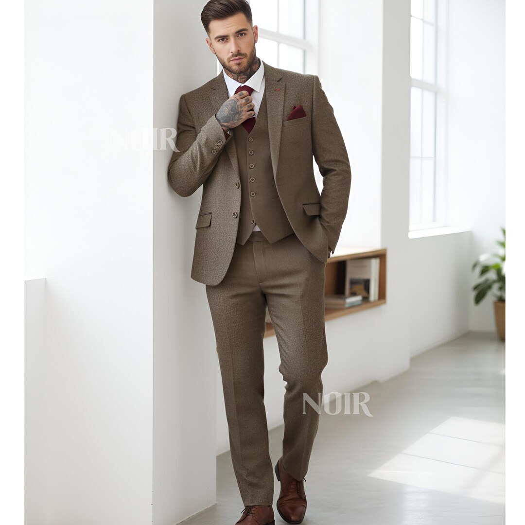 Brown Long Men’s Overcoat | Wool Winter Coat Herren Mantel Homme ...