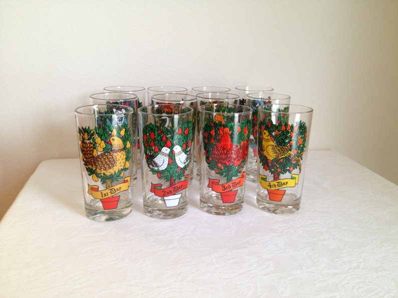 Vintage 12 Days of Christmas Glass Set Glassware by Brockway | Etsy Vintage 12 Days of Christmas Glass Set Glassware by Brockway | Etsy