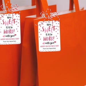 Valentine Coworker Gift Tags, Printable Valentine Treat Tag, Workplace ...