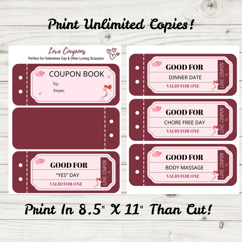 Love Coupon Book Printable, Editable Valentine's Day & Birthday ...