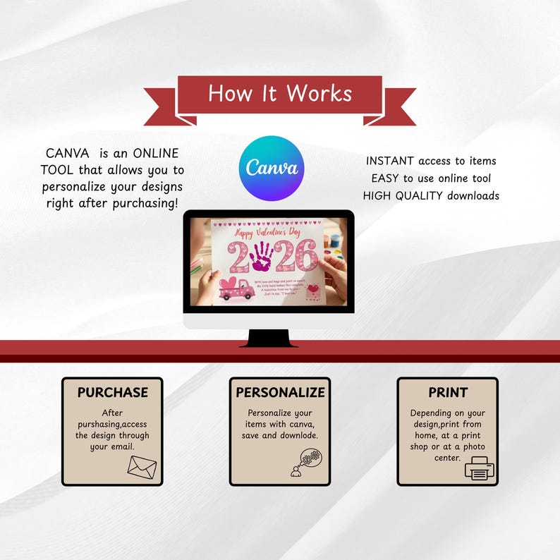 2026 Valentine's Day Handprint Art, Printable Poem Keepsake, Toddler ...