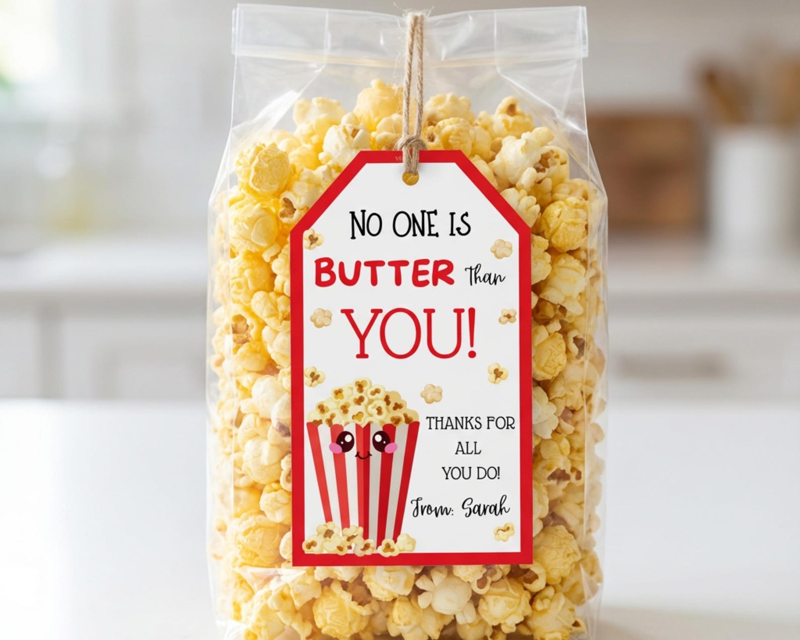 Popcorn Gift Tag Printable, Teacher, Employee, Staff, Nurse, Coworker ...