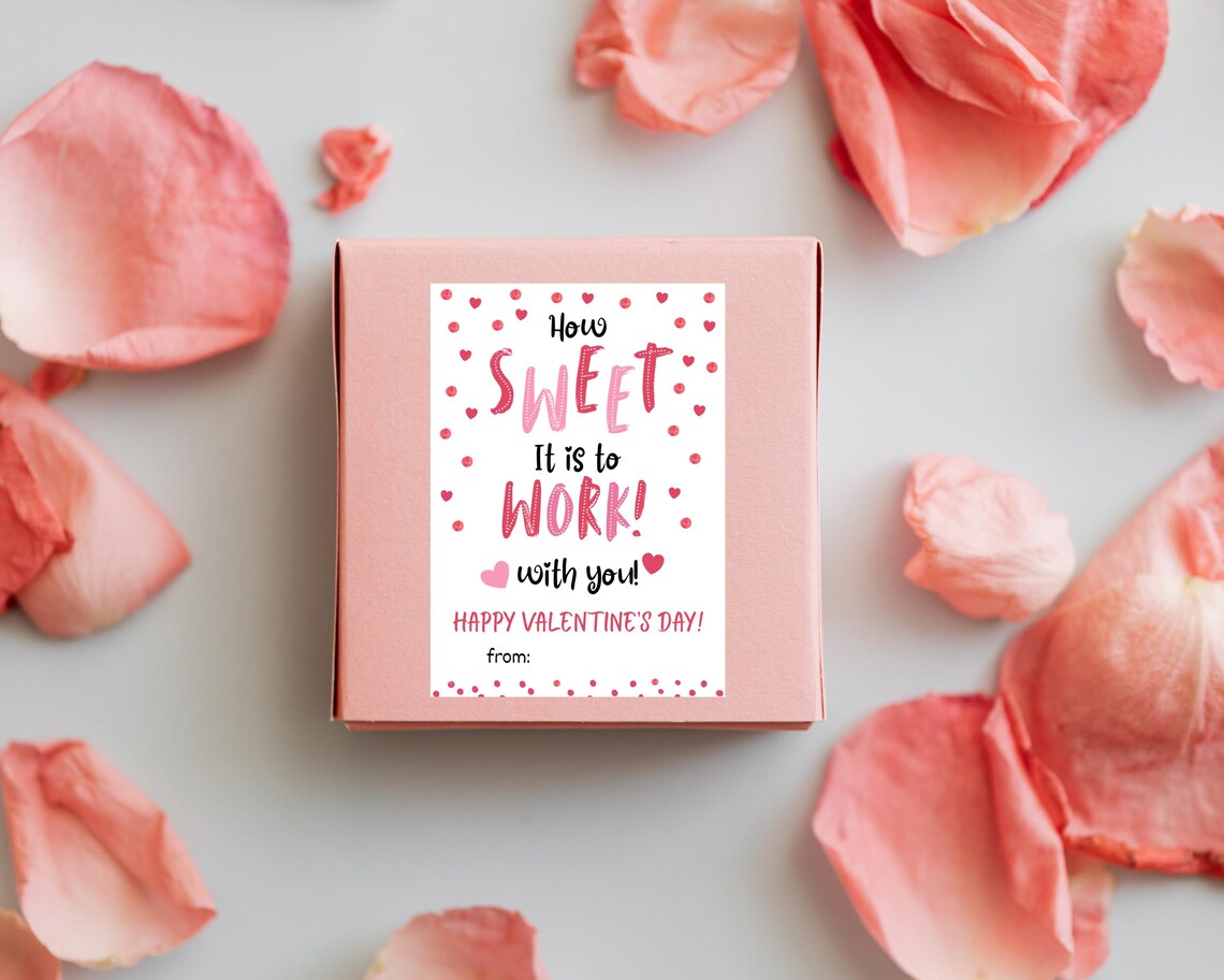 Valentine Coworker Gift Tags, Printable Valentine Treat Tag, Workplace ...