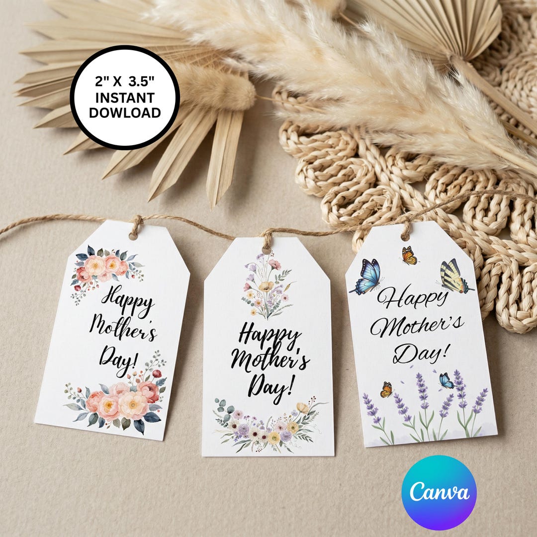 Happy Mother's Day Gift Tag, Printable Cookie Gift Tag, Treat Tag ...